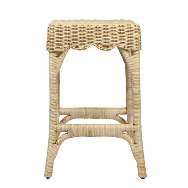 Belle Scalloped Rattan Counter Stool - Natural – Farmgate and Twine