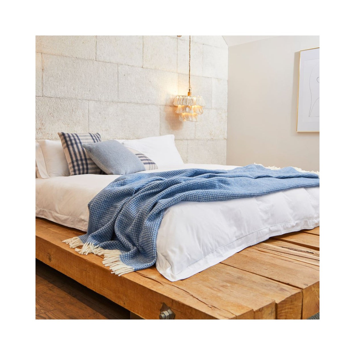Pre-Order Bespoke Throw Rug Bedspread - Waffle Blue Jay – Farmgate and ...